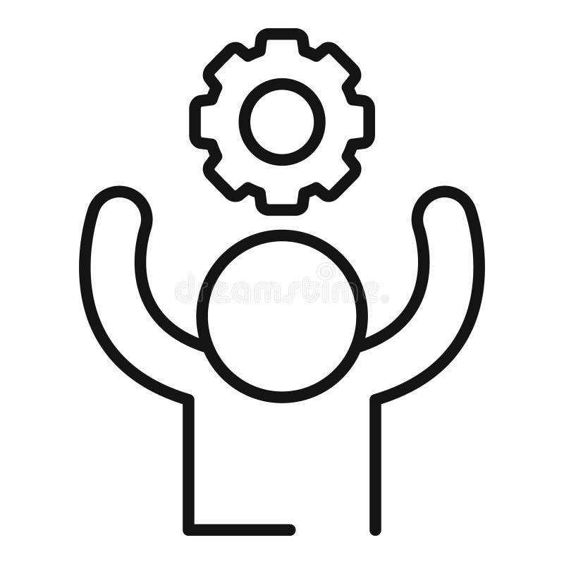 Gear Sport Run Icon Outline Vector. Late Work Stock Vector ...