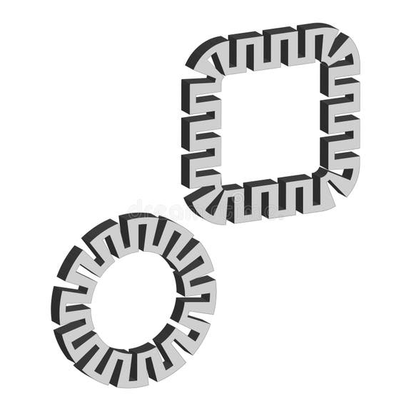 Gear Square Icon. Mechanical Vector Combination. Abstract Parts Shape ...