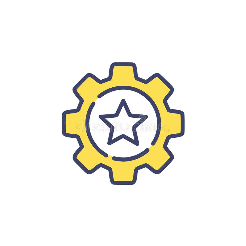 Gear with Star Icon. a Simple and Modern Icon Representing a Gear with ...