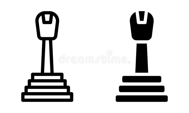 Gear Stick Icon with Outline and Glyph Style. Stock Vector ...