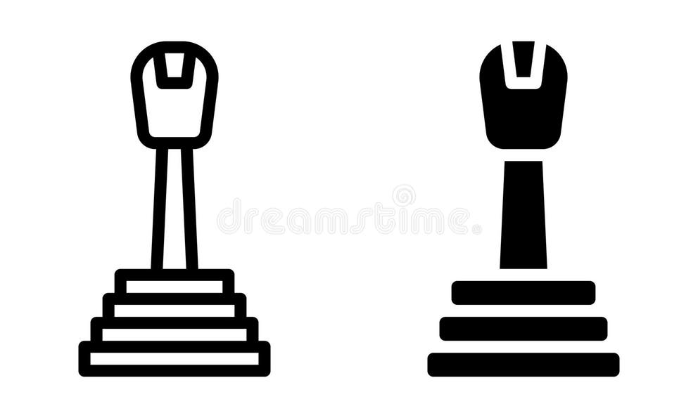 Gear Stick Icon with Outline and Glyph Style. Stock Vector ...