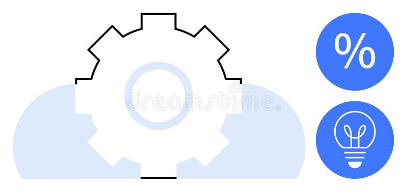 Gear with Cloud and Business Icons Representing Innovation and Optimization Stock Vector ...