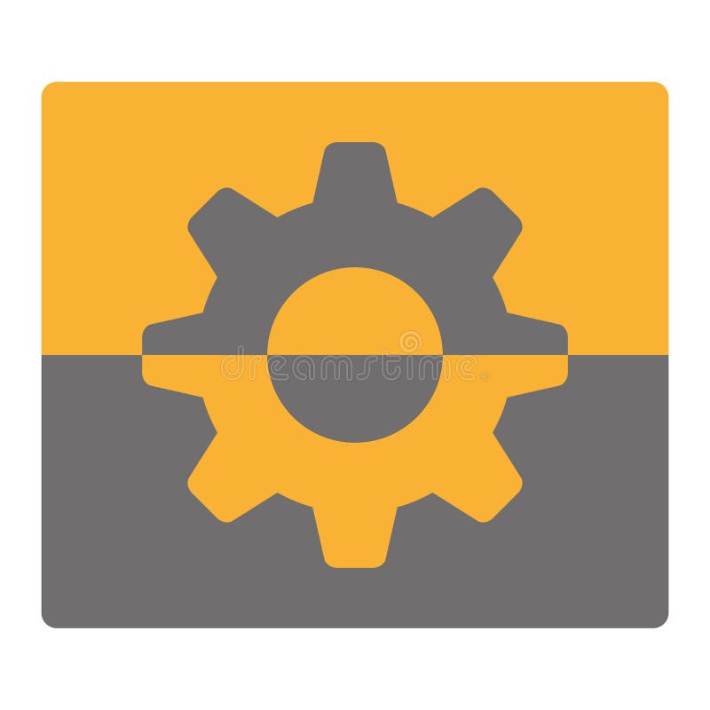 Gear Symbol Icon. Yellow Cog Element. Mechanical Part. Vector Machinery ...