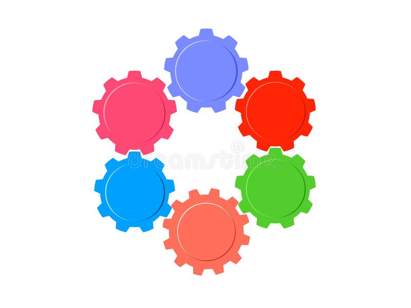 Gear Symbol. Infographic Template with Gear with Five Elements. Steps ...