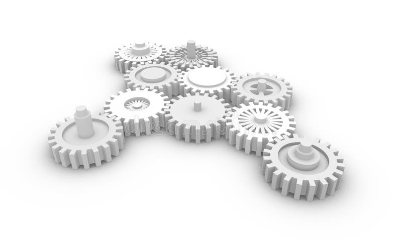 Gear system. stock illustration. Illustration of functional - 16698809