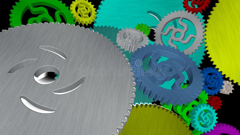 Gear System Animation. Motion Design of Seamless Loop Cogs Rotation ...