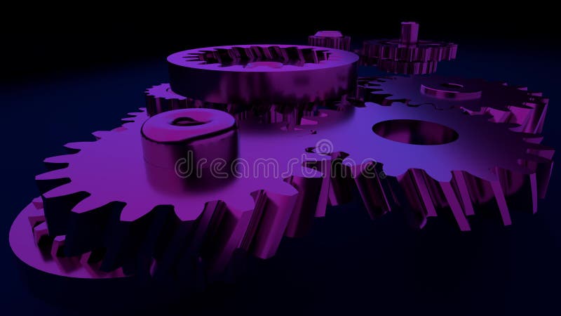 Gear System Animation. Motion Design of Seamless Loop Cogs Rotation ...