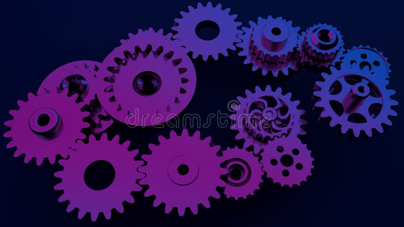 Gear System Animation. Motion Design of Seamless Loop Cogs Rotation ...