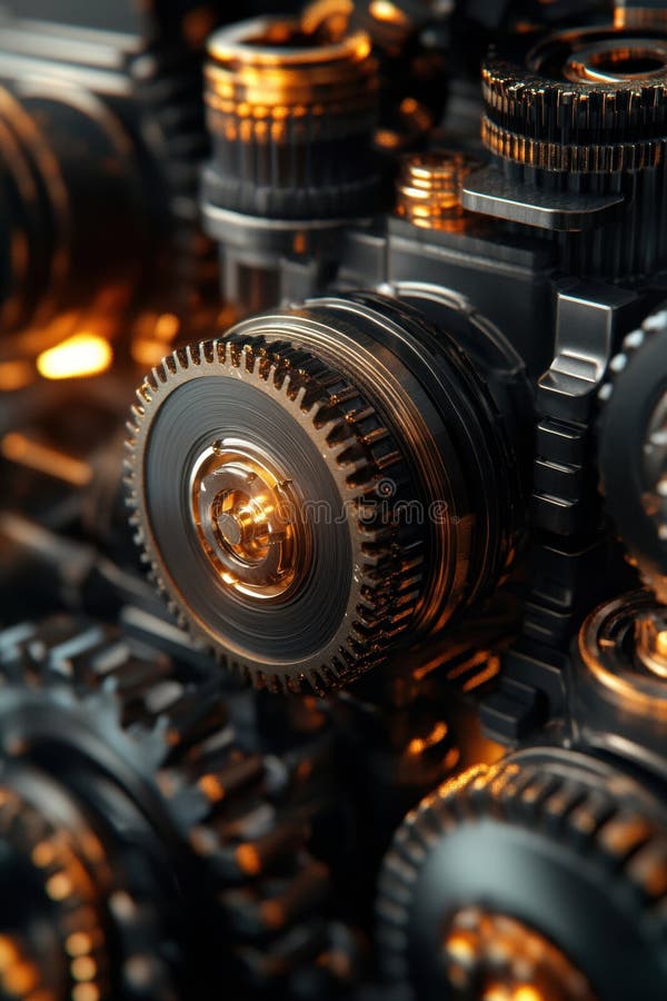 Gear System, a Detailed 3D Illustration of an Efficient Gear System ...