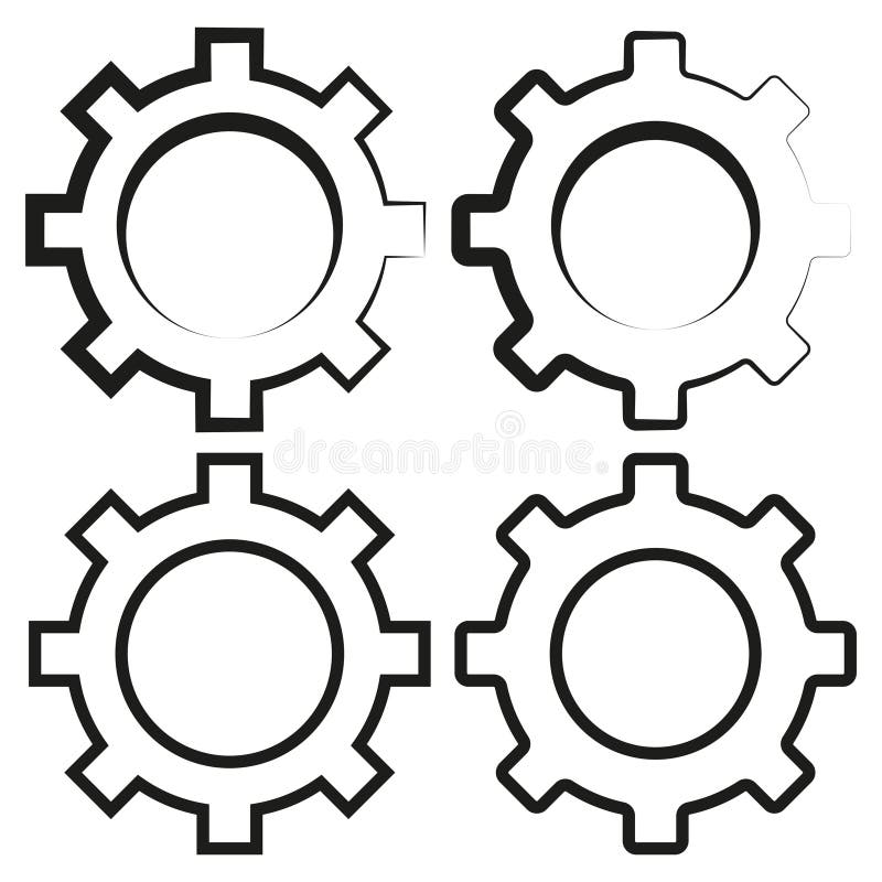 Gear System Icon. Mechanical Cog Shape. Industrial Engineering Symbol ...