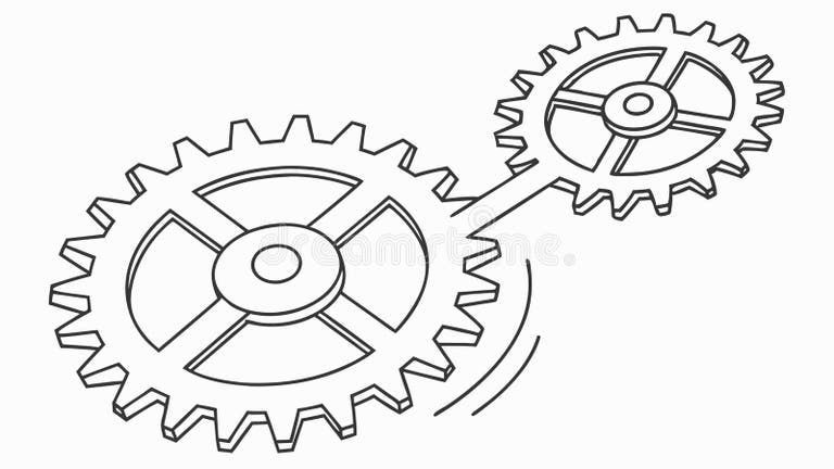 Gear System, Interconnected & Mechanical. Vector Design Generative AI ...