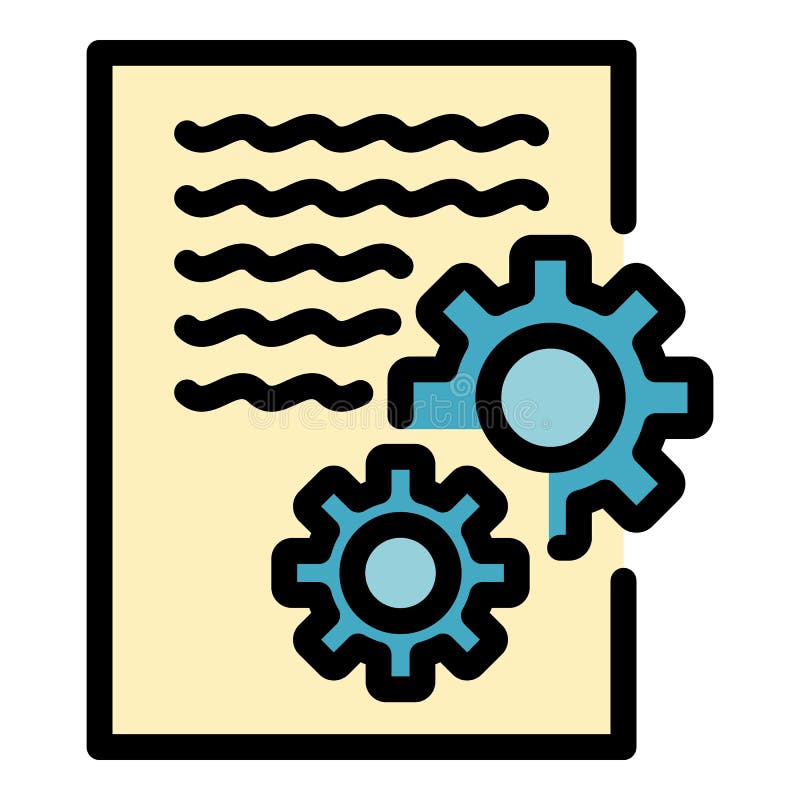Gear System Report Icon Color Outline Vector Stock Vector ...