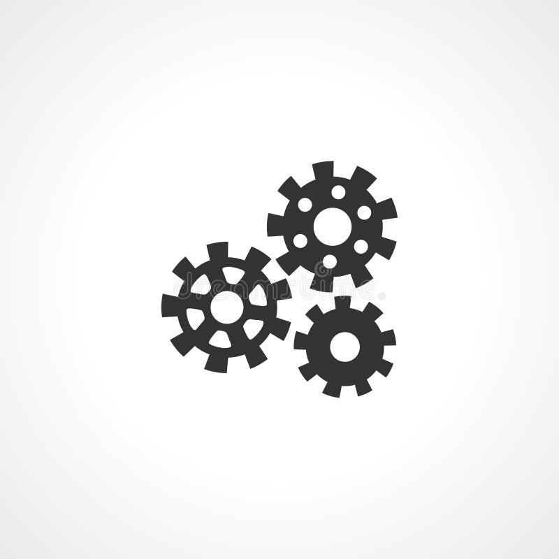 Gear System Sign. Gear Isolated Simpleicon Icon Stock Vector ...