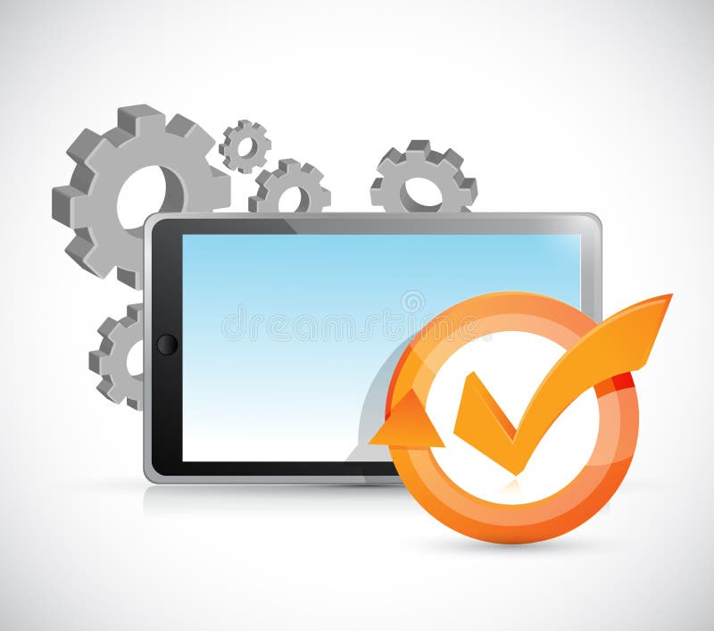 Gear Table Check Mark Cycle Illustration Design Stock Illustration ...