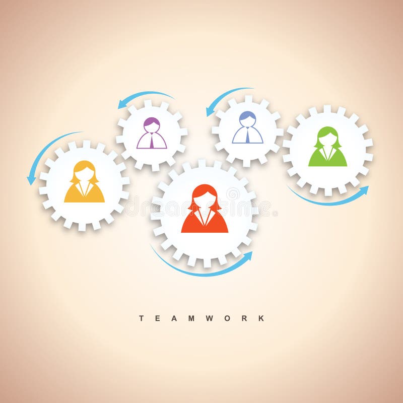 Gear Teamwork Concept stock illustration. Illustration of direction ...