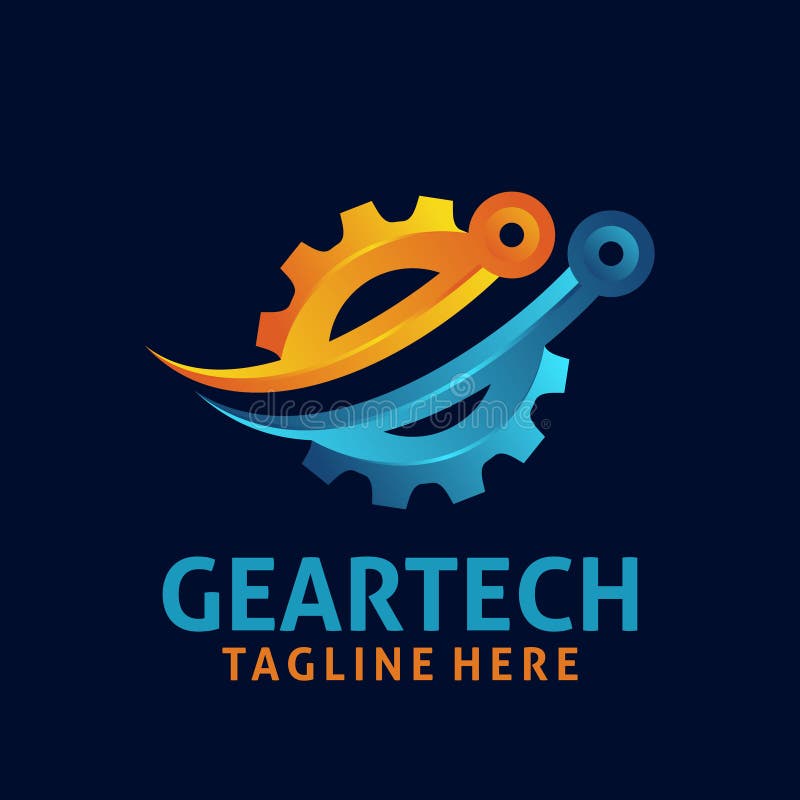 Gear tech logo design stock vector. Illustration of industry - 238081161