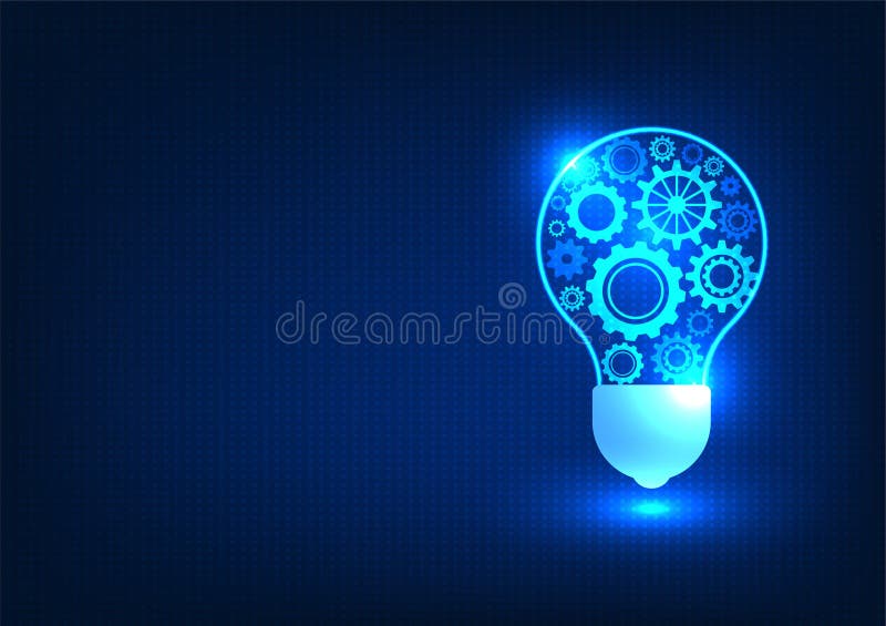 Gear Technology Background Inside the Light Bulb. Represents the ...