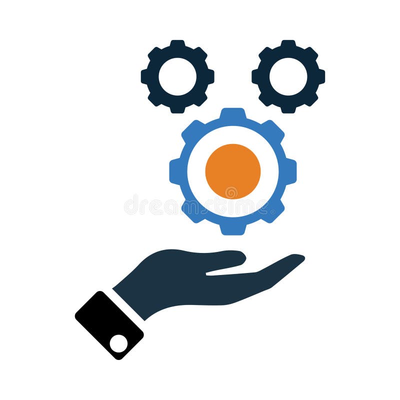 Gear, Technology, Hand, Technology on Hand Icon Stock Vector ...