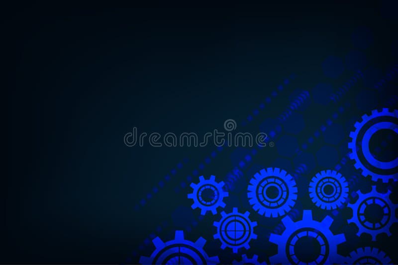 Engineering Technology Background with Dark Blue. Gear Icon Template ...
