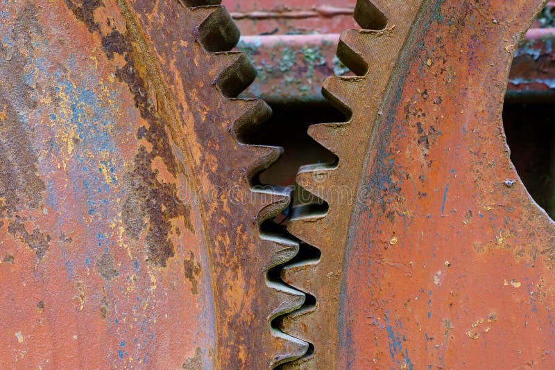 Gear Teeth Close Up. Background with Copy Space Stock Image - Image of ...