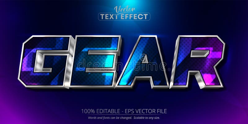 Gear Text, Metallic Silver Editable Text Effect on Shiny Gradient ... Gear Text, Metallic Silver Editable Text Effect on Shiny Gradient ...