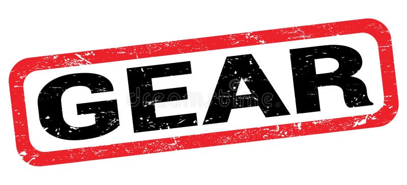 GEAR Text Written on Red-black Rectangle Stamp Stock Illustration ...