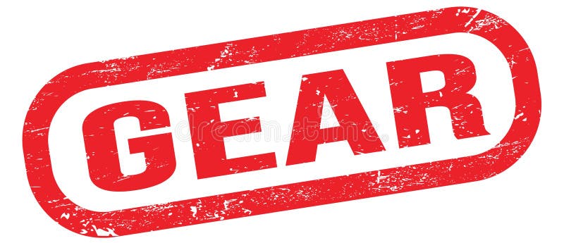 GEAR, Text on Red Rectangle Stamp Sign Stock Illustration ...