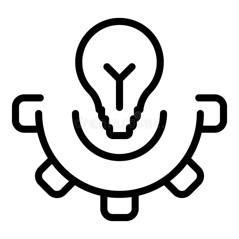 Gear Thinking Icon Outline Vector. Human Skill Stock Vector ...