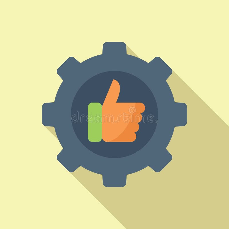 Gear Thumb Up Icon Flat Vector. Process Project Change Stock Vector ...