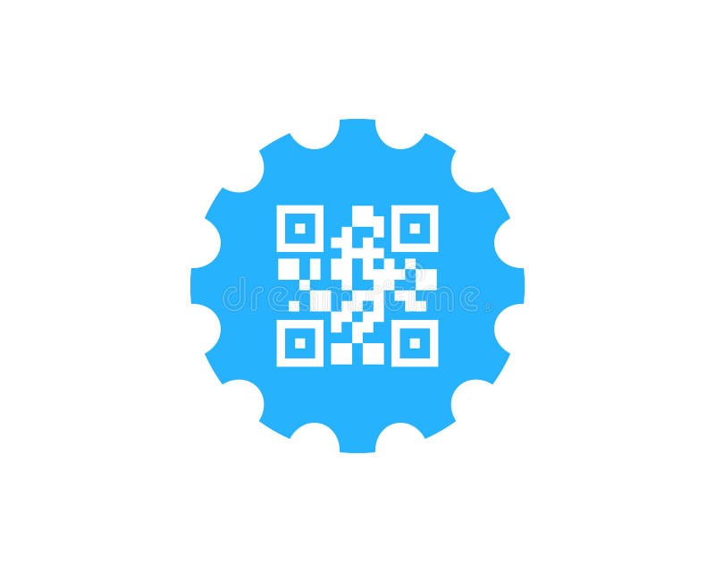 Gear Tool Barcode Icon Logo Design Element Stock Vector - Illustration ...