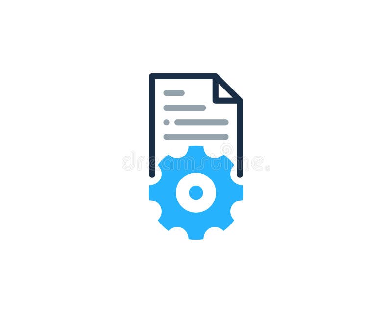 Gear Tool Document Icon Logo Design Element Stock Vector - Illustration ...