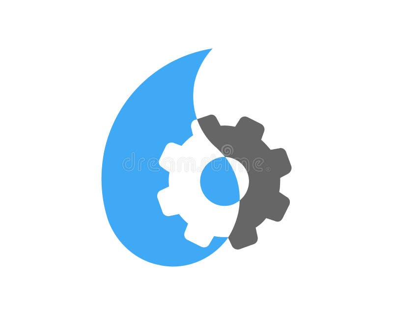Gear Tool Water Icon Logo Design Element Stock Vector - Illustration of ...