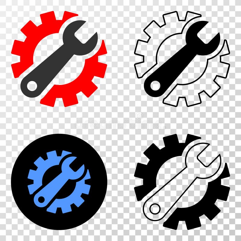 Gear Tools Vector EPS Icon with Contour Version Stock Vector ...