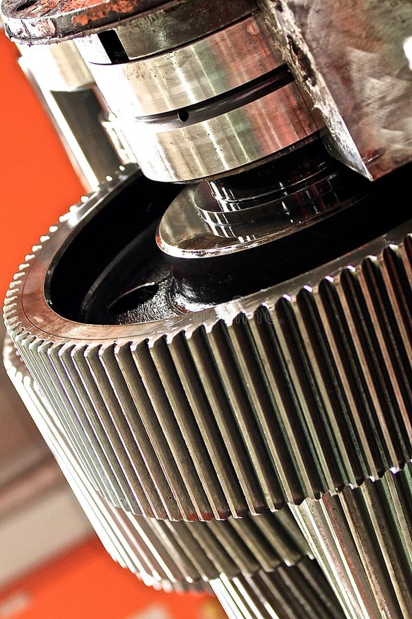 The gear train in the gear stock image. Image of mill - 65913961