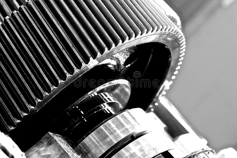 The gear train in the gear stock image. Image of monochrome - 65913969