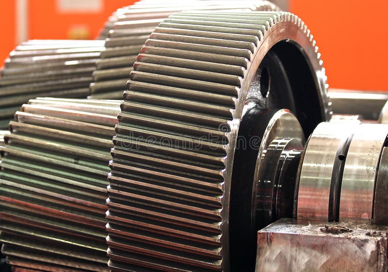 The gear train in the gear stock photo. Image of steel - 65914072