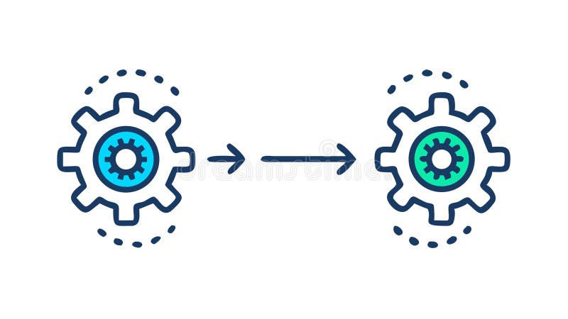 Gear Transformation, Process Evolution, Vector Design Generative AI Stock Vector - Illustration ...