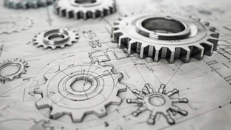 Gear Transmission Drawing Background Stock Image - Image of element ...