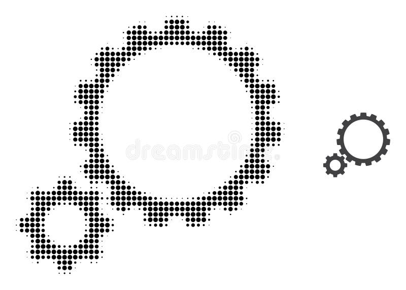 Gear Transmission Halftone Dotted Icon Stock Vector - Illustration of ...
