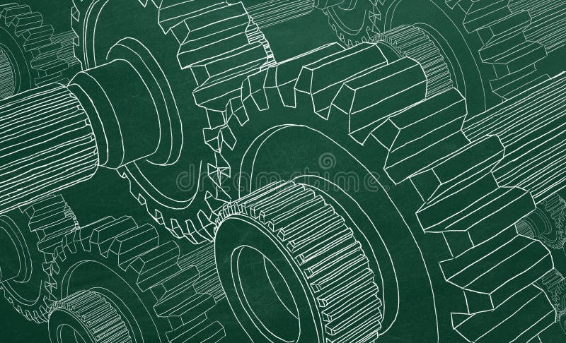 Gear Transmission Blueprints Stock Vector - Illustration of gear ...