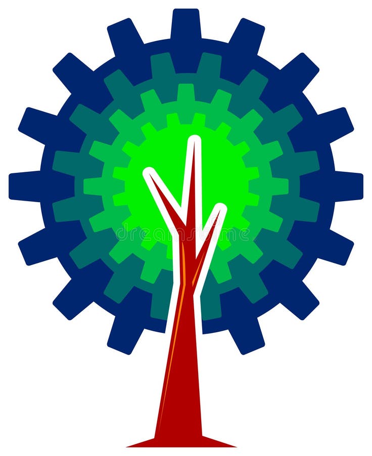 Gear tree stock vector. Illustration of life, machine - 30282808