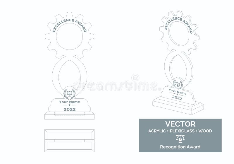 Gear Trophy Vector Template, Engineer Trophy Distinction Award. Stock ...