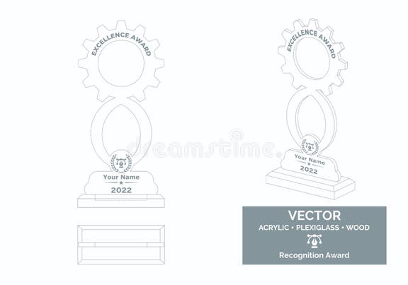 Gear Trophy Vector Template, Engineer Trophy Distinction Award. Stock ...