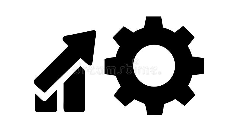 Gear with Upward Arrow Progress Development Vector Icon, Vector Design ...