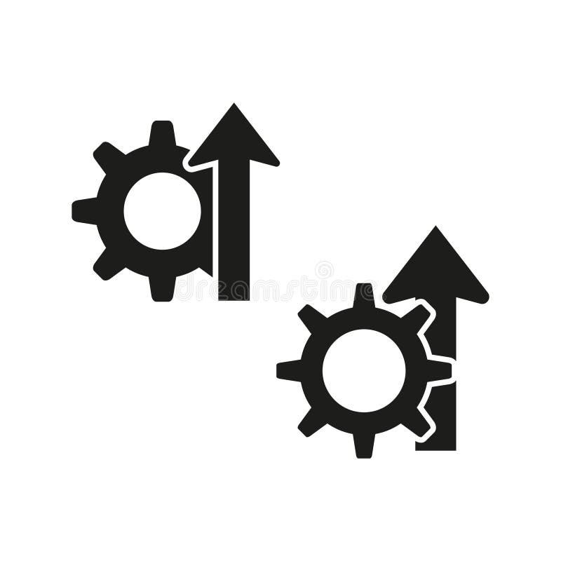 Gear Upward Icon. Ascending Arrow Symbol. Vector Improvement Concept ...