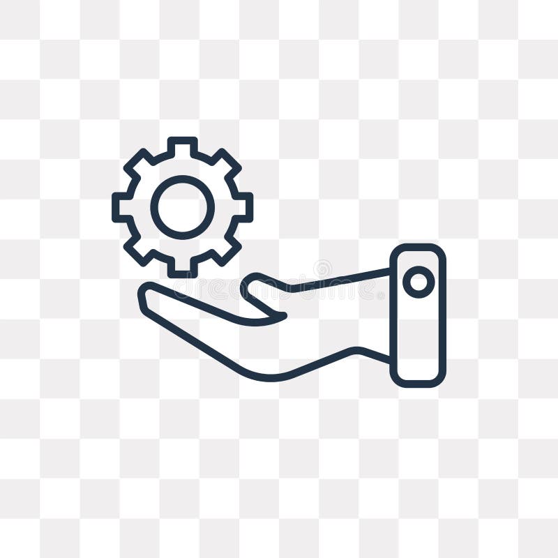 Gear Vector Icon Isolated on Transparent Background, Linear Gear Stock ...