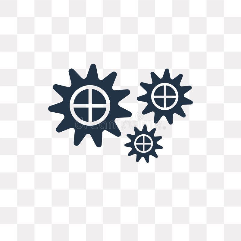 Gear Vector Icon Isolated on Transparent Background, Linear Gear Stock ...