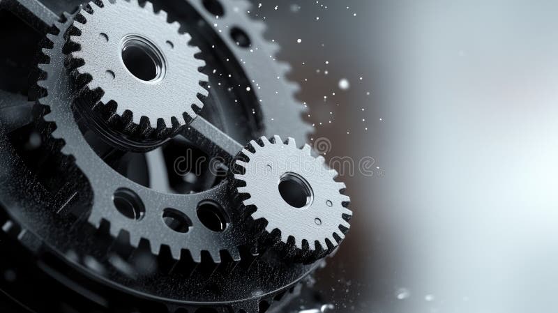 Gear Visualization: Mechanical Gear System Interconnected Lines and ...