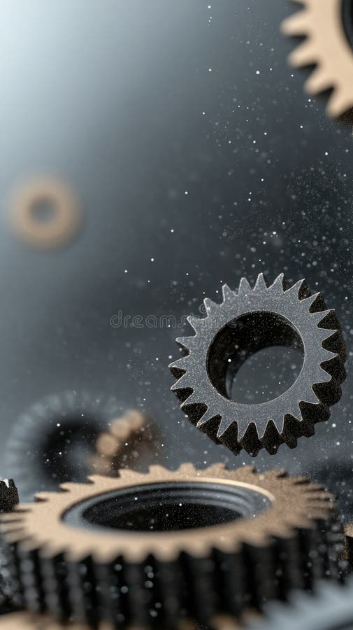 Gear Visualization: Mechanical Gear System Interconnected Lines and ...