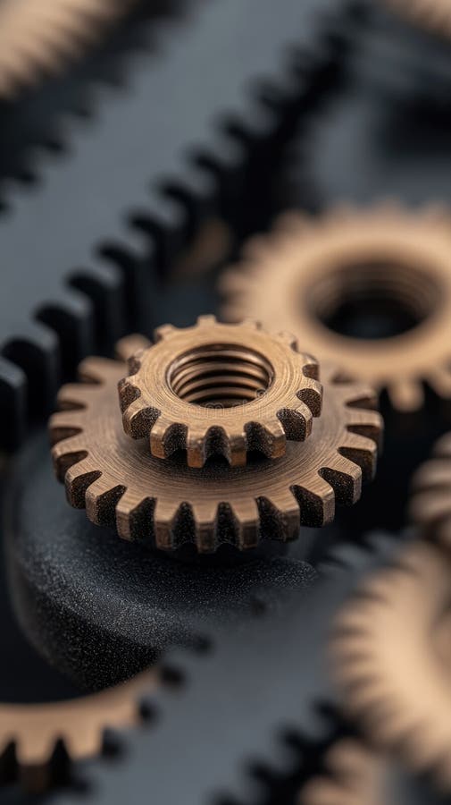 Gear Visualization: Mechanical Gear System Interconnected Lines and ...